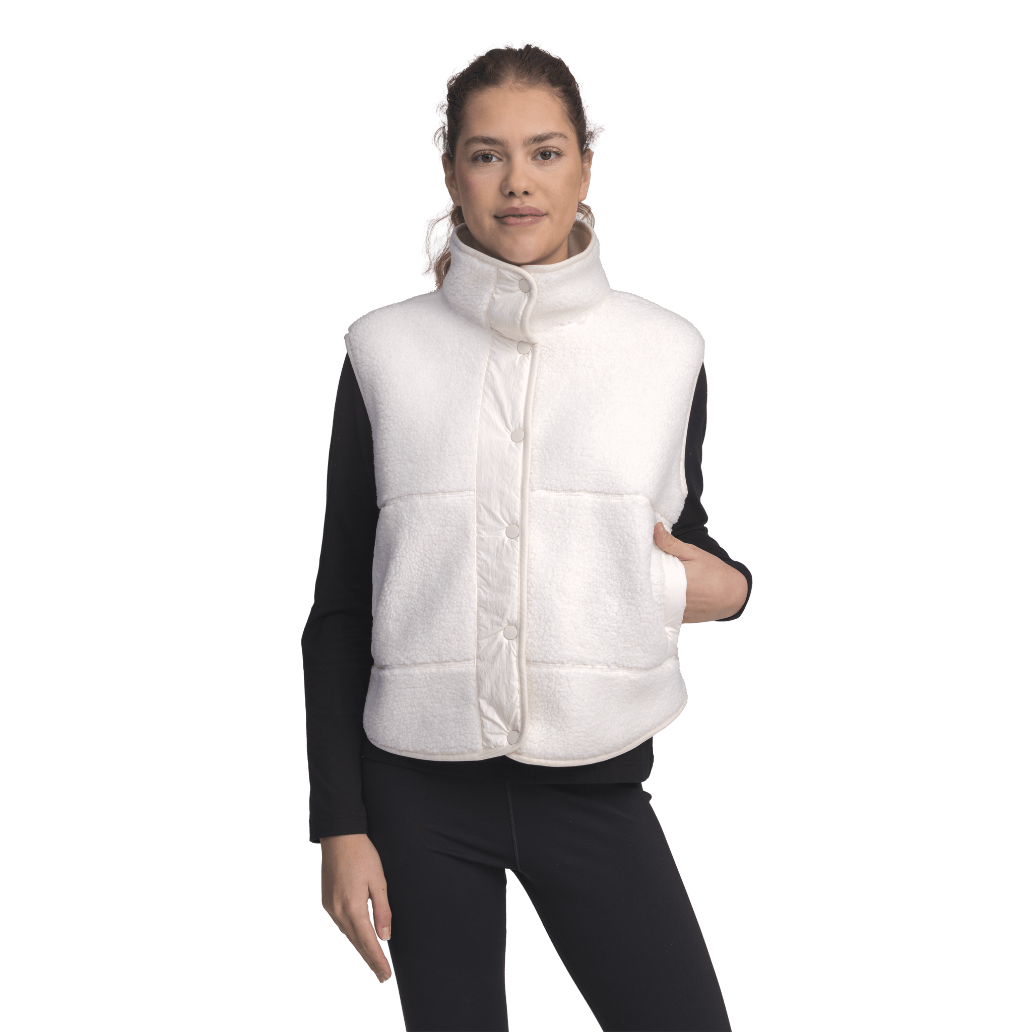 HAYDEN PILE VEST OFF WHITE WOMENS